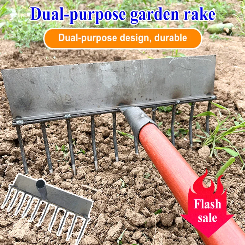 Dual-purpose-garden-rake-Dual-purpose-hoe-ten-tooth-rake-hoe-gardening ...