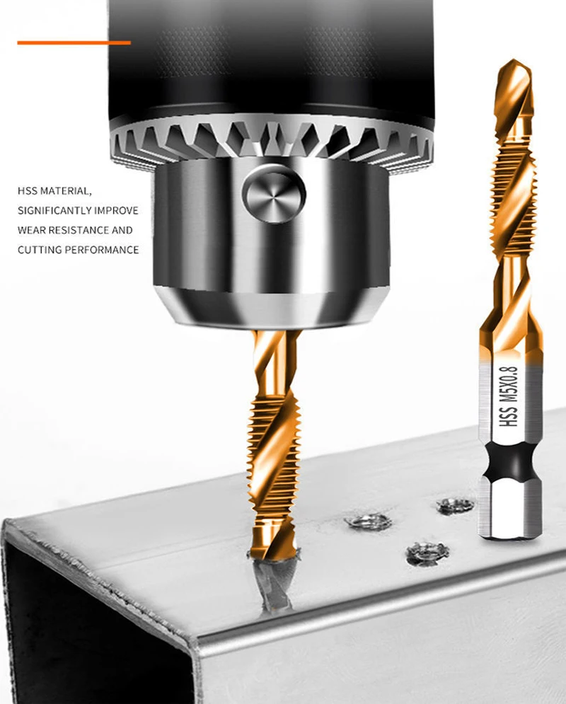 FILIERE - BUSE DE FILAGE - TARAUD,Y-4-M4--Nouveau titane taraud foret perceuse taraud en métal ...