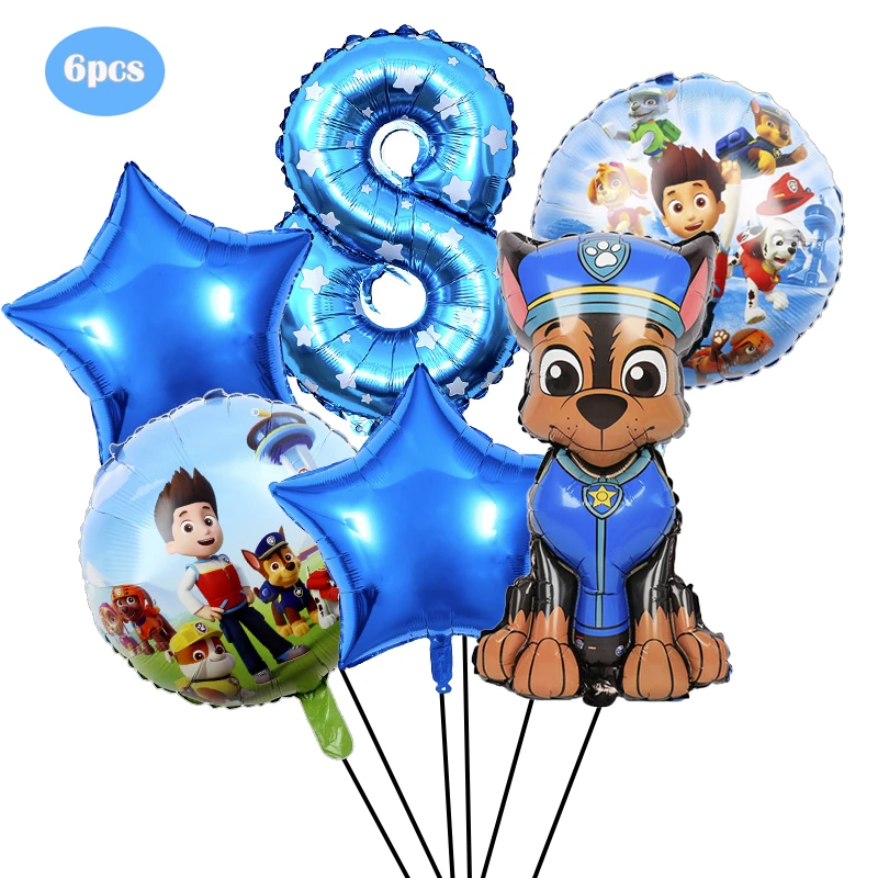 Decoración de fiesta de cumpleaños de la patrulla canina roja, vajilla de papel, tazas, platos ...