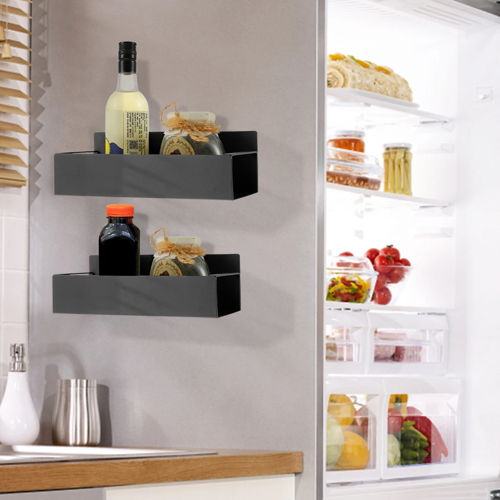 2Pcs-Magnetic-Spice-Rack-Heavy-Duty-Strong-Magnetic-Rack-Organizer ...