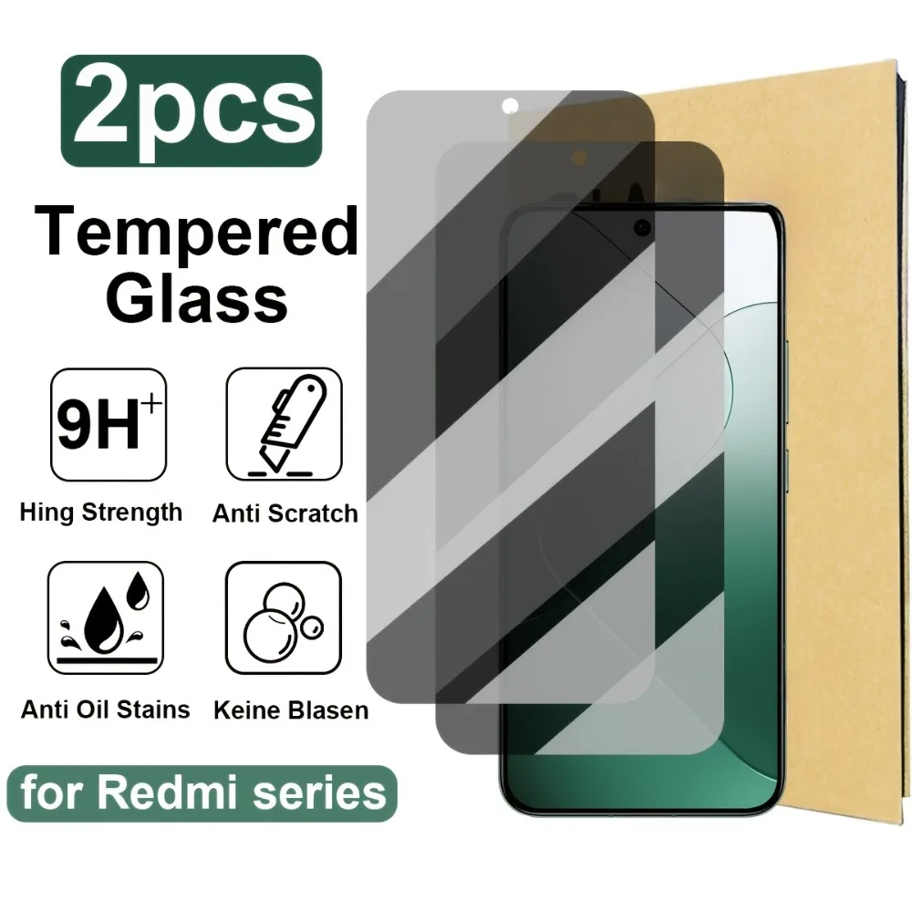 2PCS Privacy Screen Protector for Xiaomi Redmi Note 13 Pro 14 12S ...