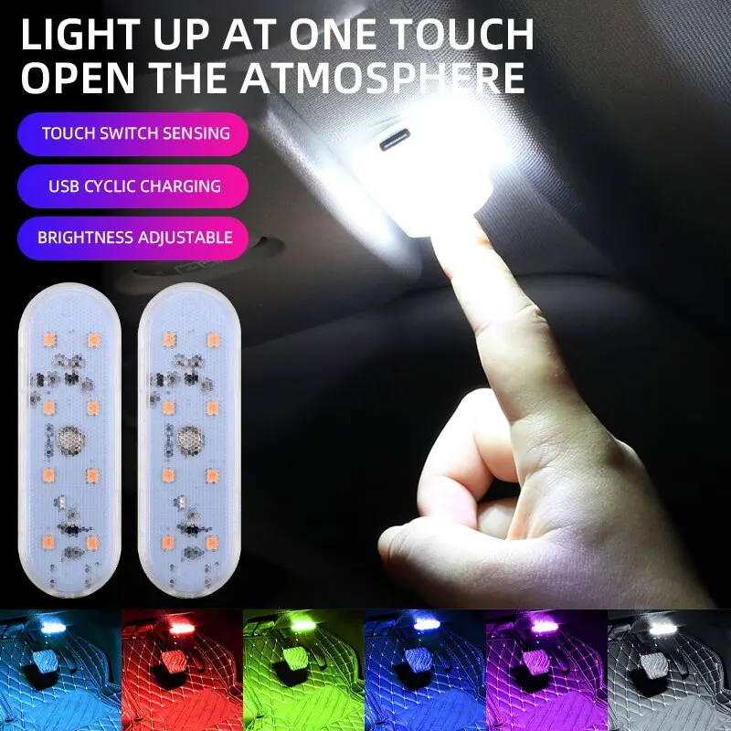 1pcs-Touch-Sensor-LED-8-LED-Ambient-Light-Car-Interior-Roof-Reading ...