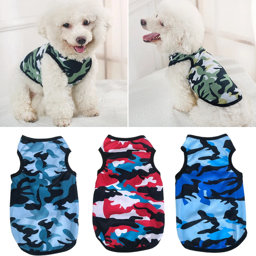 Spring Summer Dog Clothes Camouflage Vest For Small Dogs Pet Puppy T ...