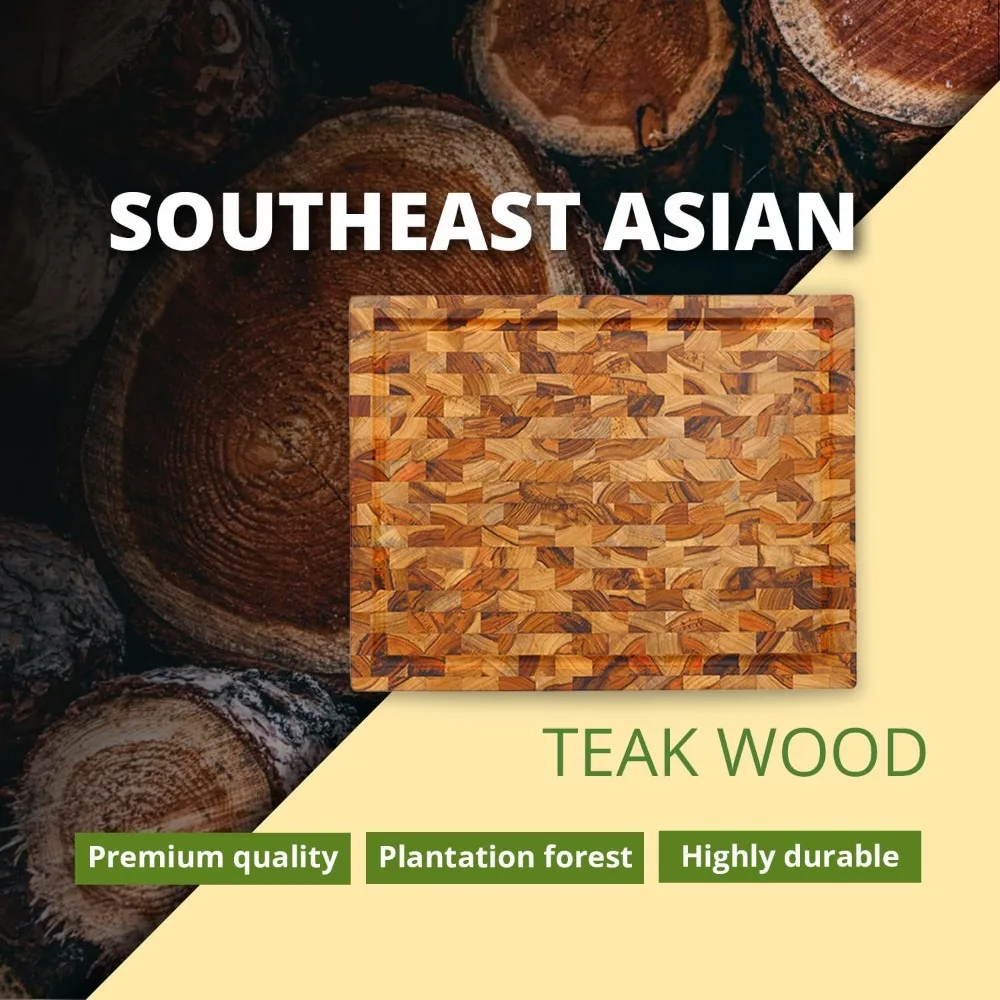 Teak Wood End Grain Cutting Board – Tranquil Home Store