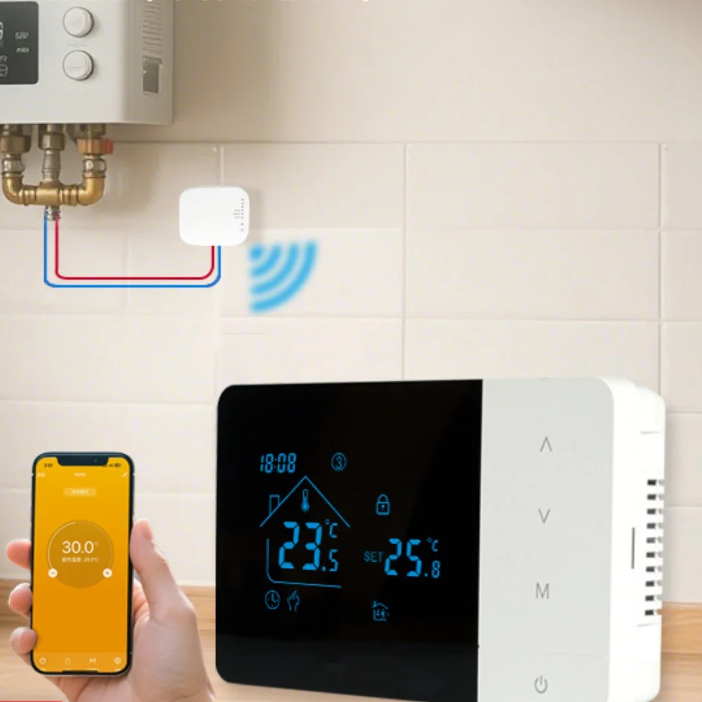 For Tuya Smart Wireless Thermostat Boiler Heating Cooling Adjustable ...