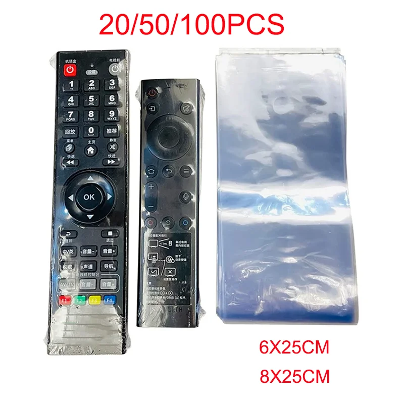 20-50-100Pcs-Transparent-Heat-Shrink-Film-Bag-For-TV-Box-Video-Remote ...