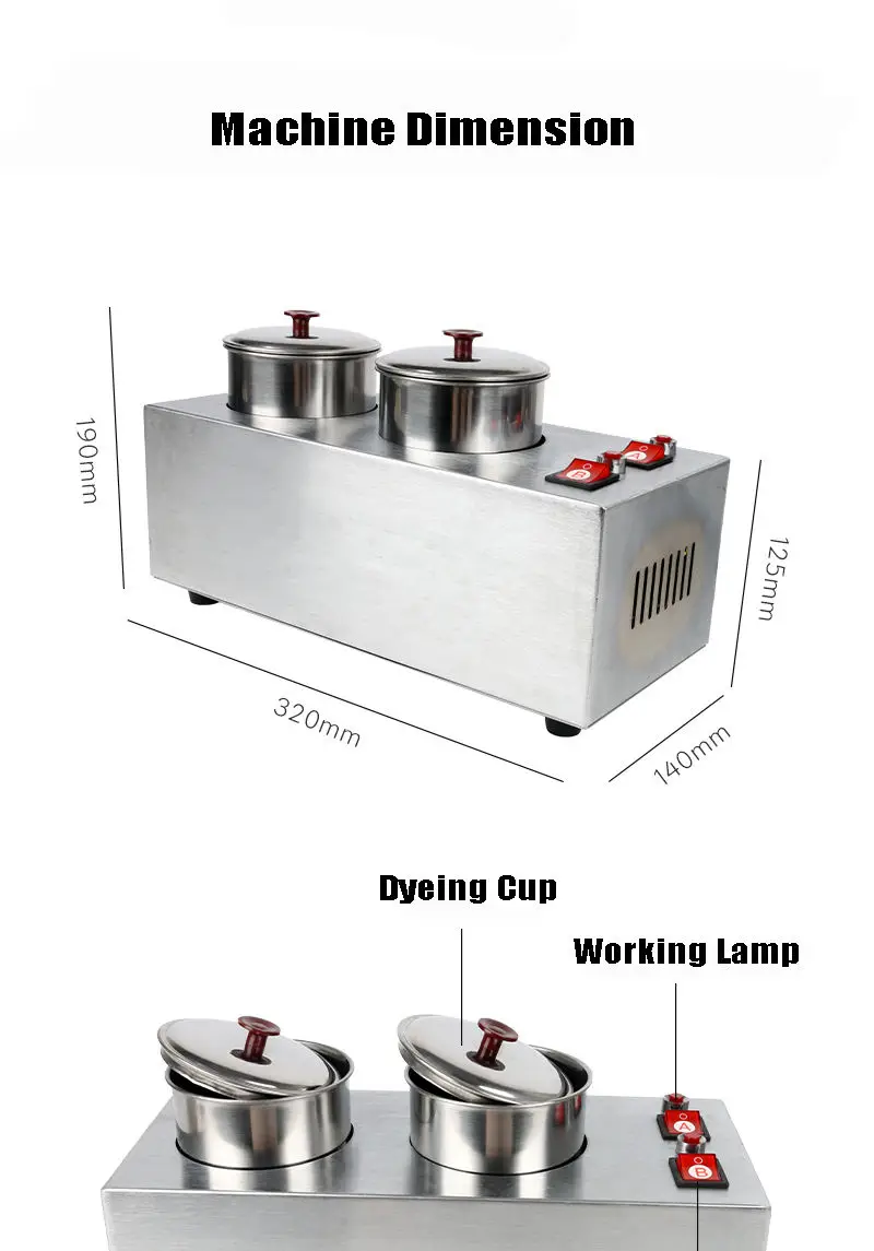 VAT-2 2 Pots Eyeglasses Lens Dyeing Machine Lens Tinting Bath,Tint Machine