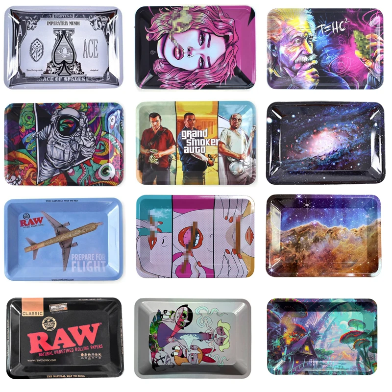 18*12.5cm Tobacco Dry Herb Vape Rolling Tray Cigarette Smoking Tool ...