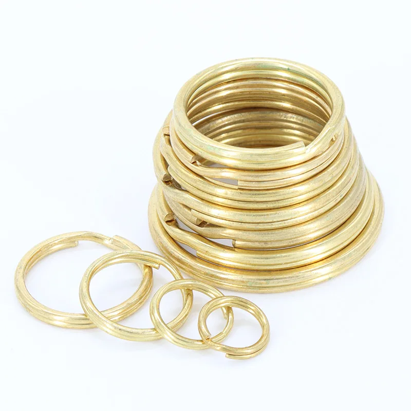10pcs-Split-O-Rings-Solid-Brass-Double-Loop-Keyring-Quality-10-38mm ...