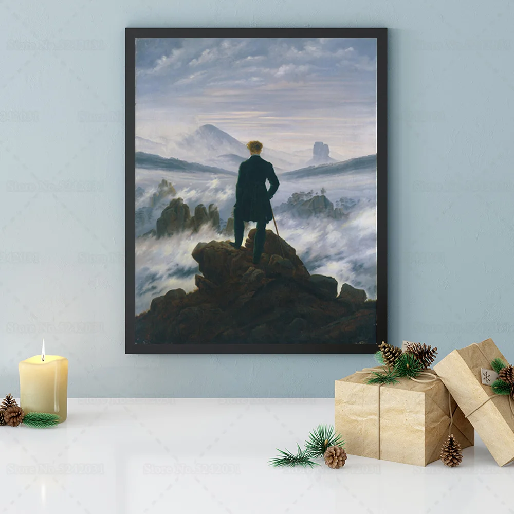The Wanderer Above The Sea of Fog Famous Painting Caspar David ...