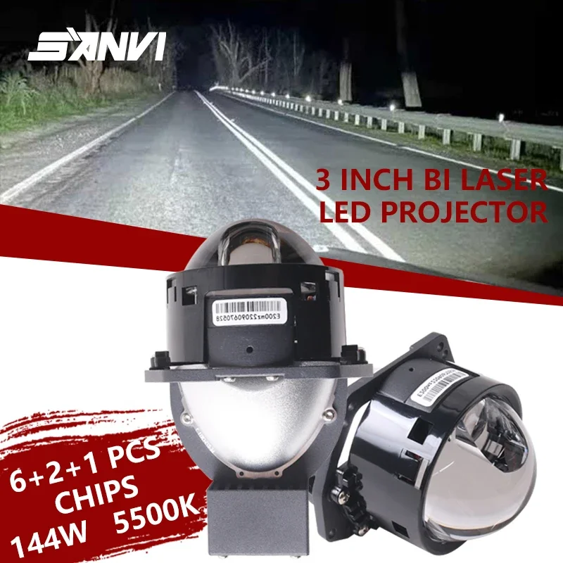 Sanvi-lente-de-proyector-LED-para-coche-12V-3-pulgadas-144W-Bi-Laser ...