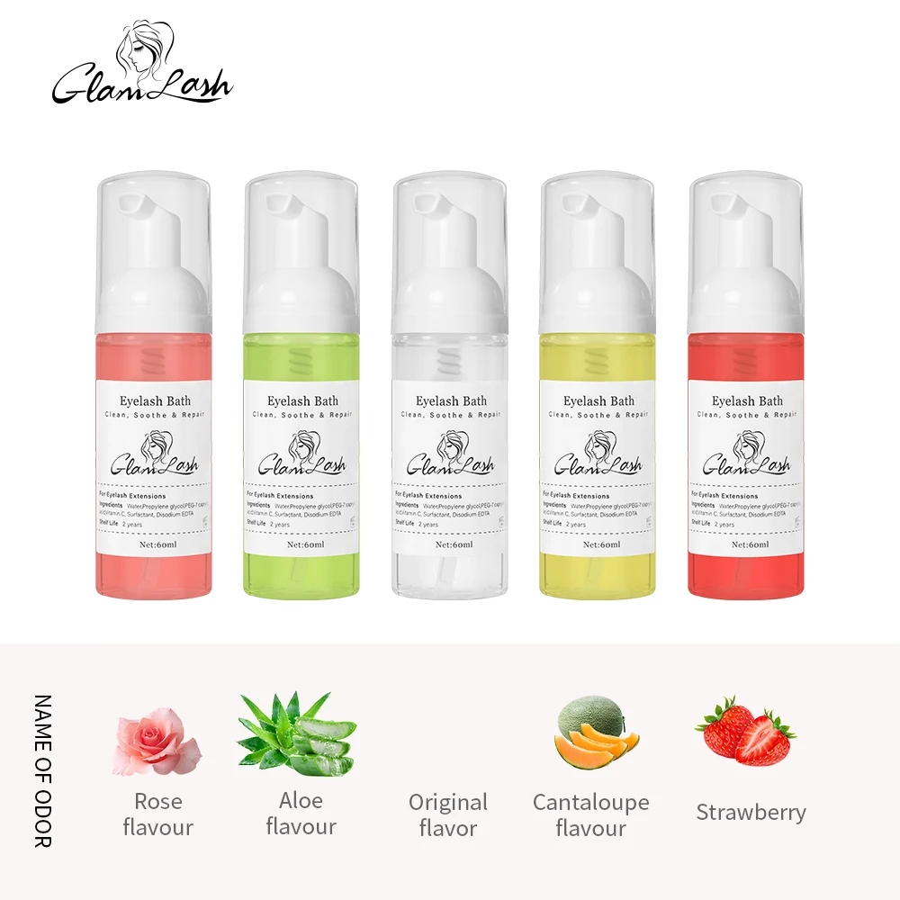 GLAMLASH-60ml-No-tears-Formula-Fruit-Scent-Eyelash-Foam-Cleanser-For ...
