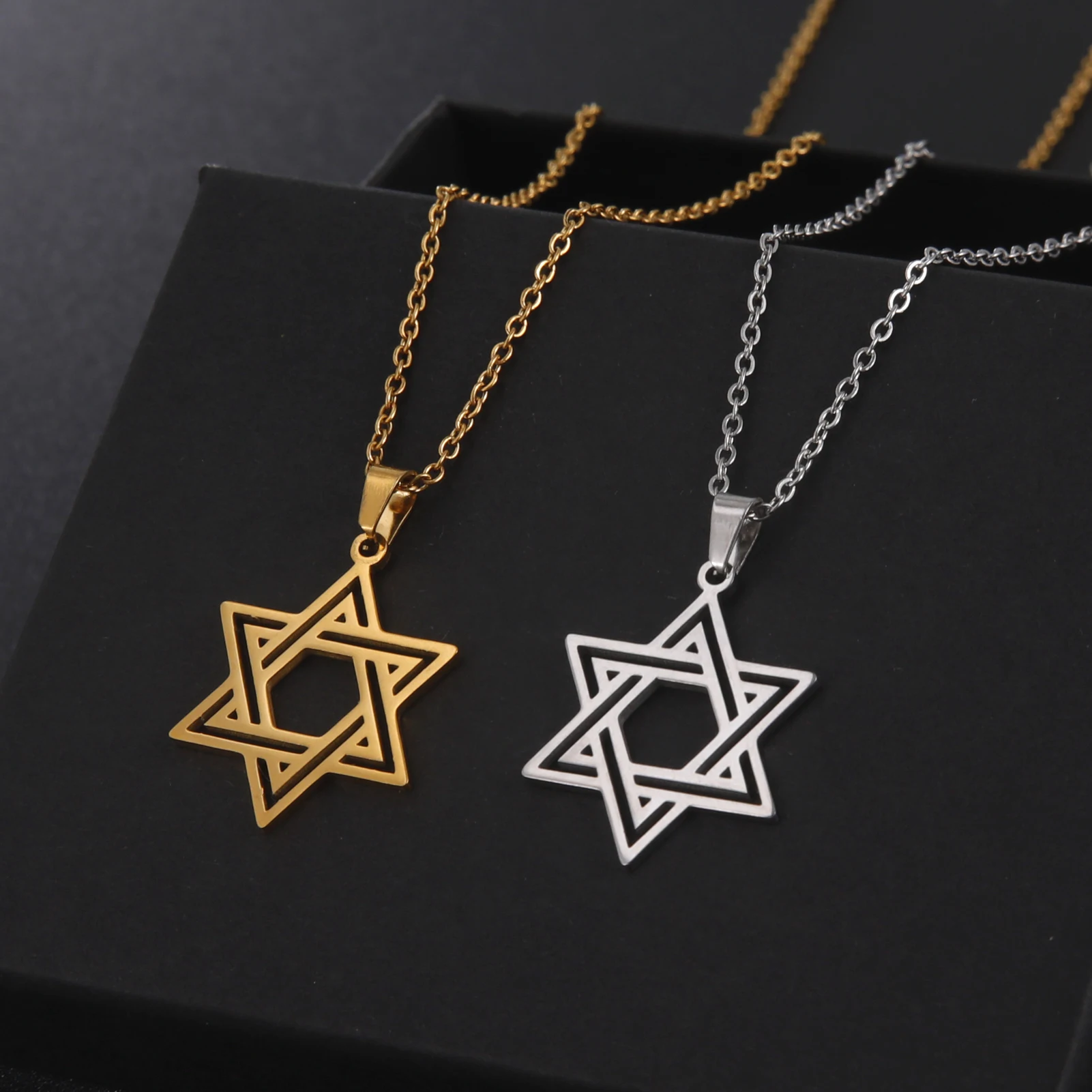 LIKGREAT Collar con colgante de Estrella de David para mujeres y ...