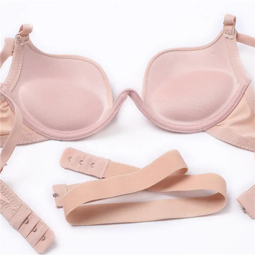 Women-Bra-Padded-Wired-Solid-Color-Detachable-Straps-Lady-Brassiere ...