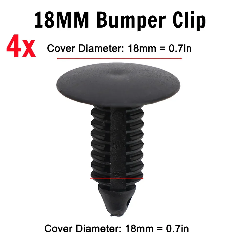 4Pcs 18MM Car License Plate Plugs Front Bumper Plate Hole Covers Clip ...