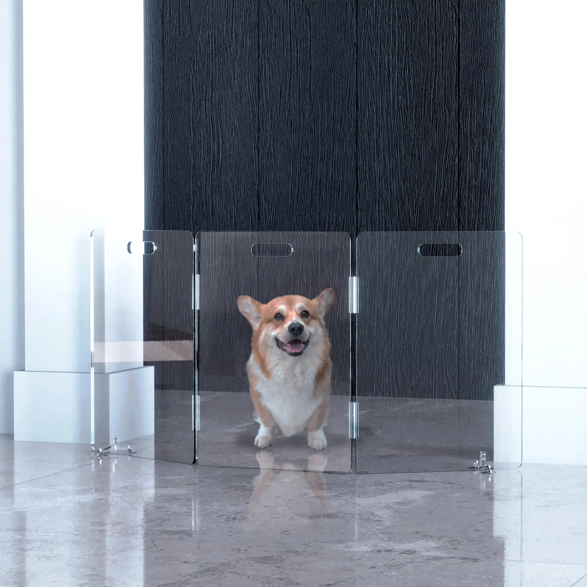 Impact Resistant Clear Acrylic Dog Gate Fence Panels | 28ft High, 6 ...