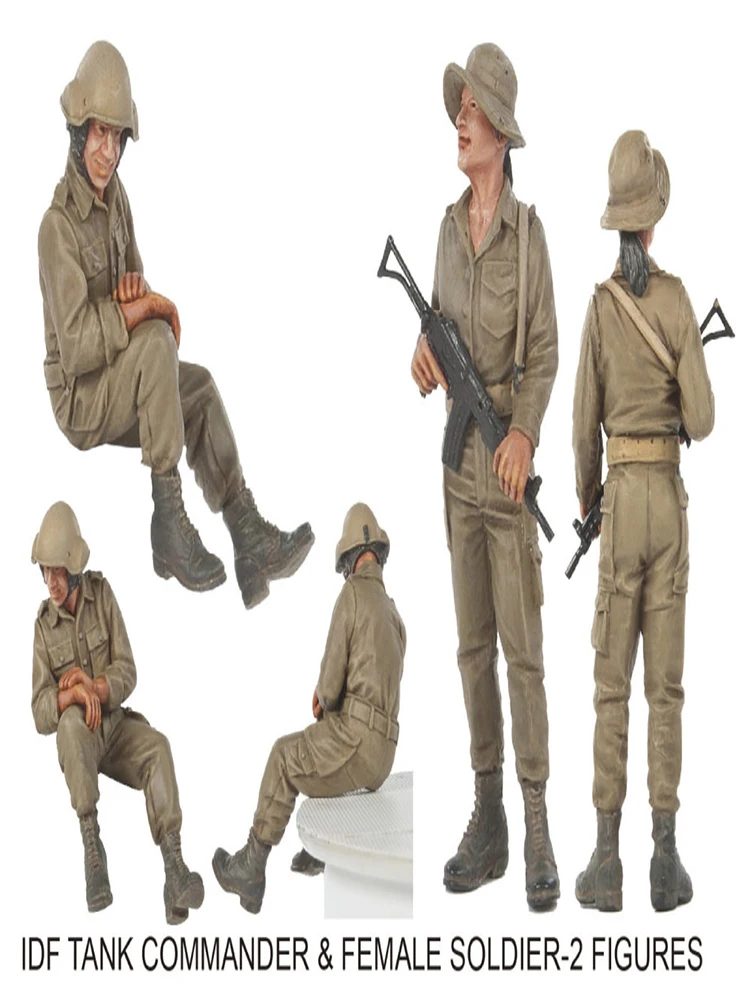 Unpainted Kit 1/35 Tank Commander & Female Soldier figure Historical ...