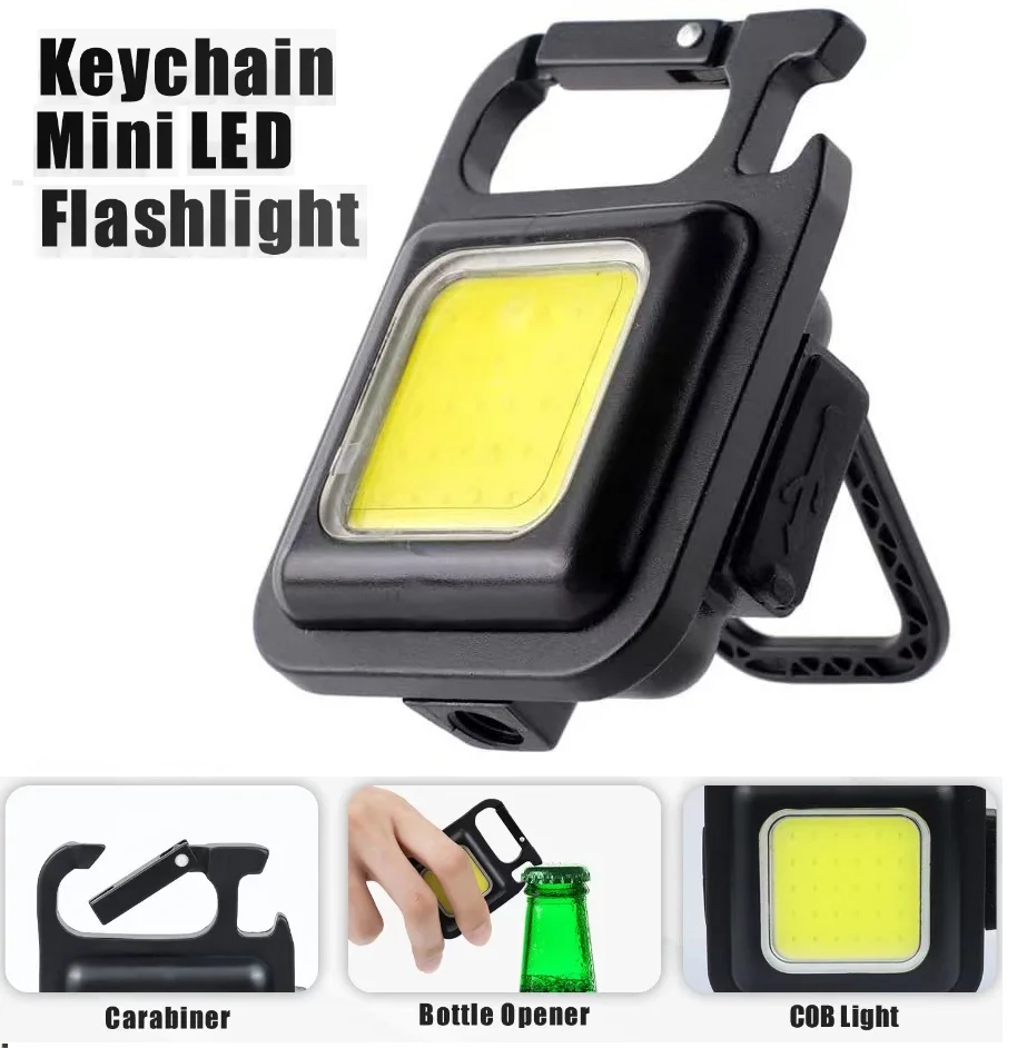 Cob Keychain Flashlight Mini LED Work Light Portable Pocket Flashlight ...