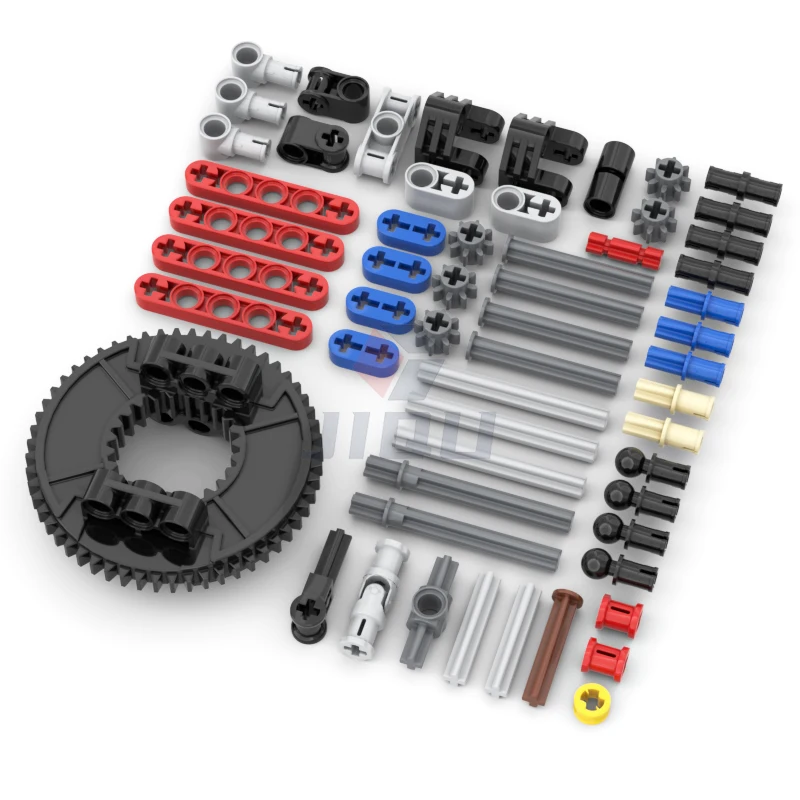 58 Pcs High-Tech Parts Turntable Liftarm Axle Pin Connector Gear Set ...