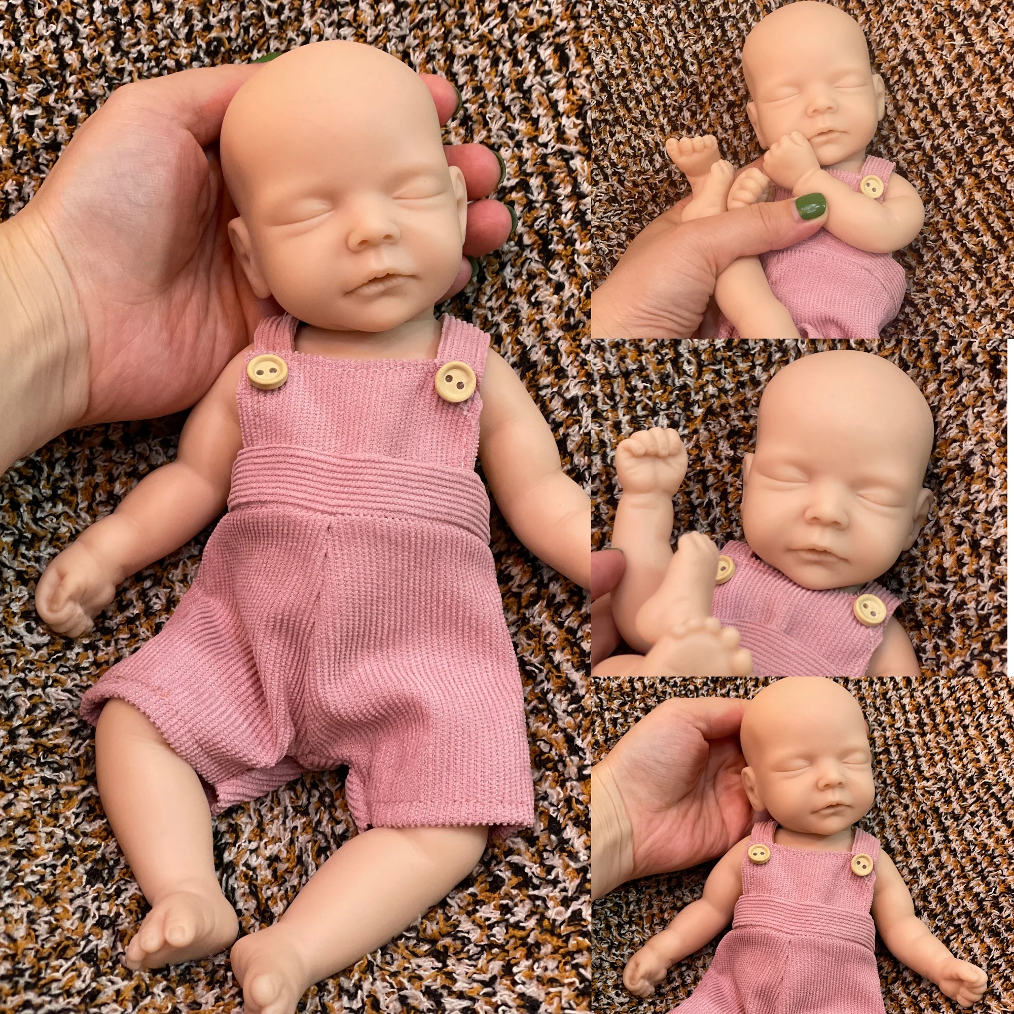28cm-Unpainted-Close-Eyes-Full-Body-Solid-Silicone-Reborn-Baby-Girl ...