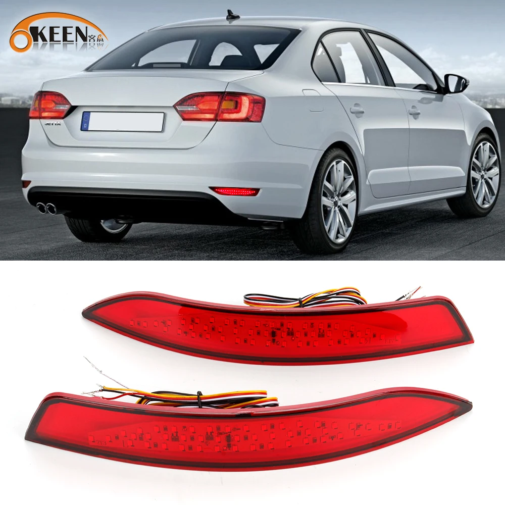 OKEEN-2pc-LED-Rear-Bumper-Reflector-Light-For-Volkswagen-VW-Jetta-A6-EU ...