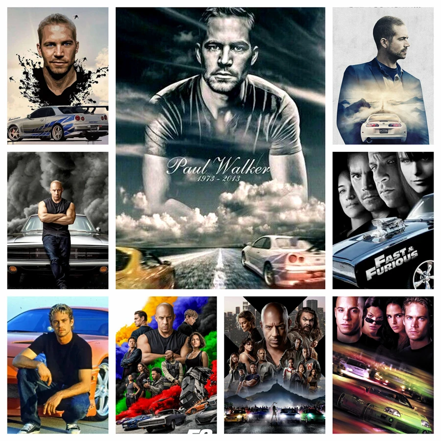 Classic Movie Fast And Furious 10 Diamond Rhinestone Painting Art Paul ...
