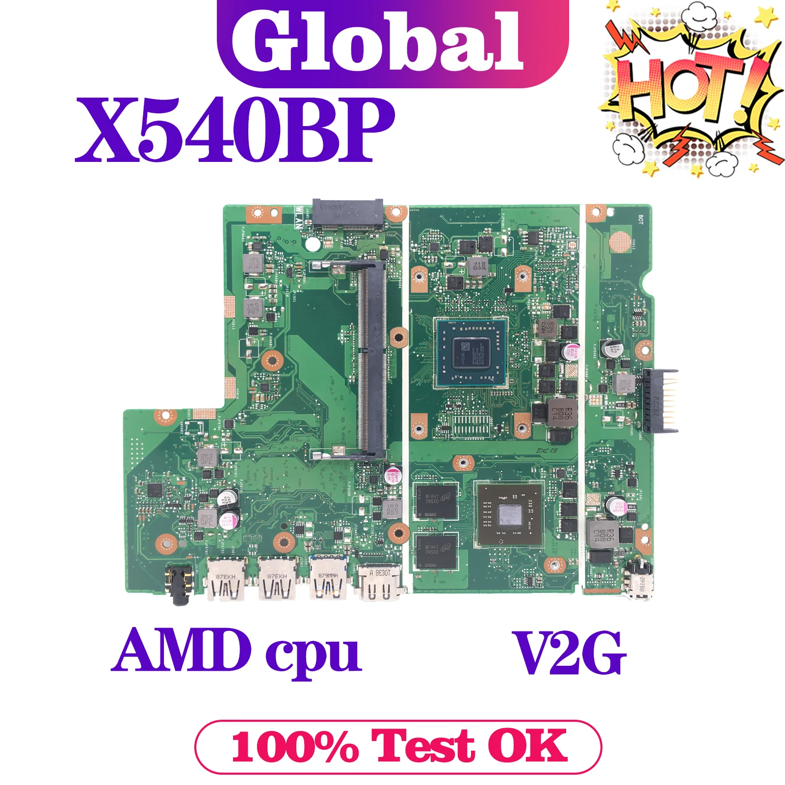 KEFU placa base X540BP X540BA R540B F540B A540B K540B para ordenador portátil, placa base AMD ...