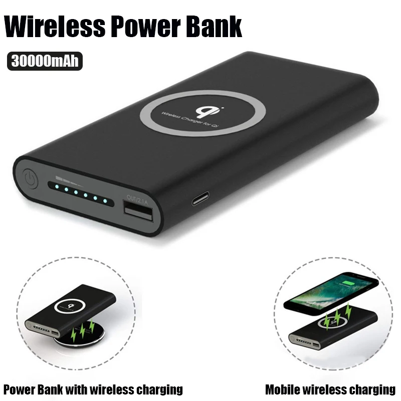 Wireless-Power-Bank-30000mAh-Fast-Charging-Portable-Charger-External ...