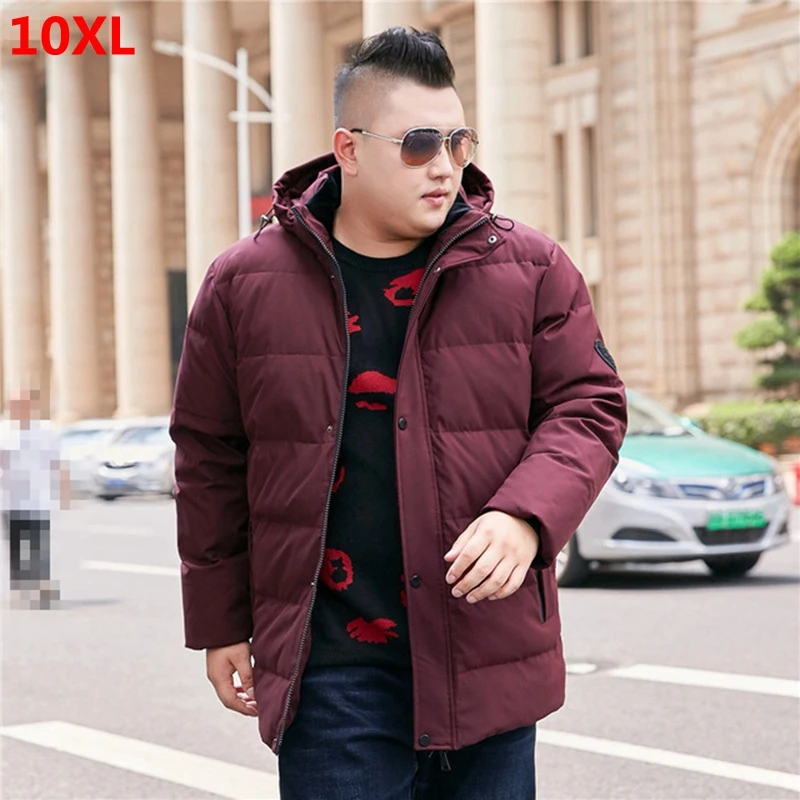 Winter new men's hooded down jacket oversized people Large plus size ...