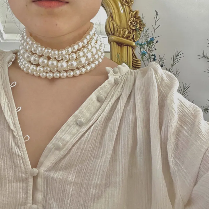 Pearl Choker Necklace Fashion Jewelry Display Statement Chokers ...