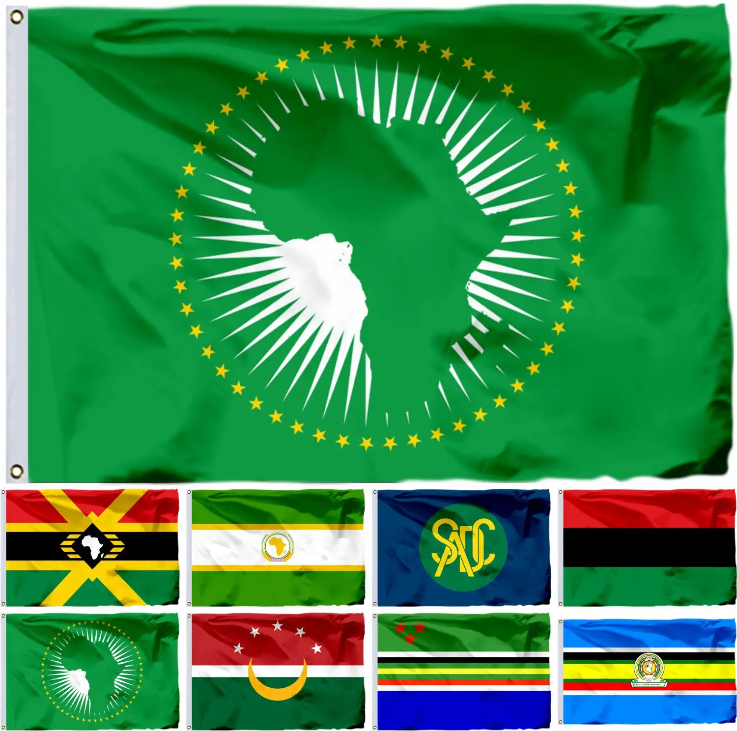 African-Union-Flag-90x150cm-3x5ft-New-Pan-African-Flags-UNIA-and-East ...