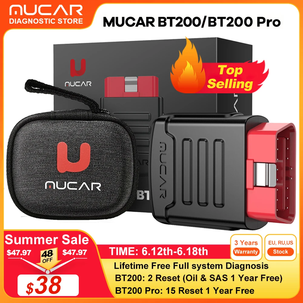 Mucar Bt200 Full System Auto Diagnostic Scanner Free Oil Sas Reset All Car Bluetooth Code Reader ...
