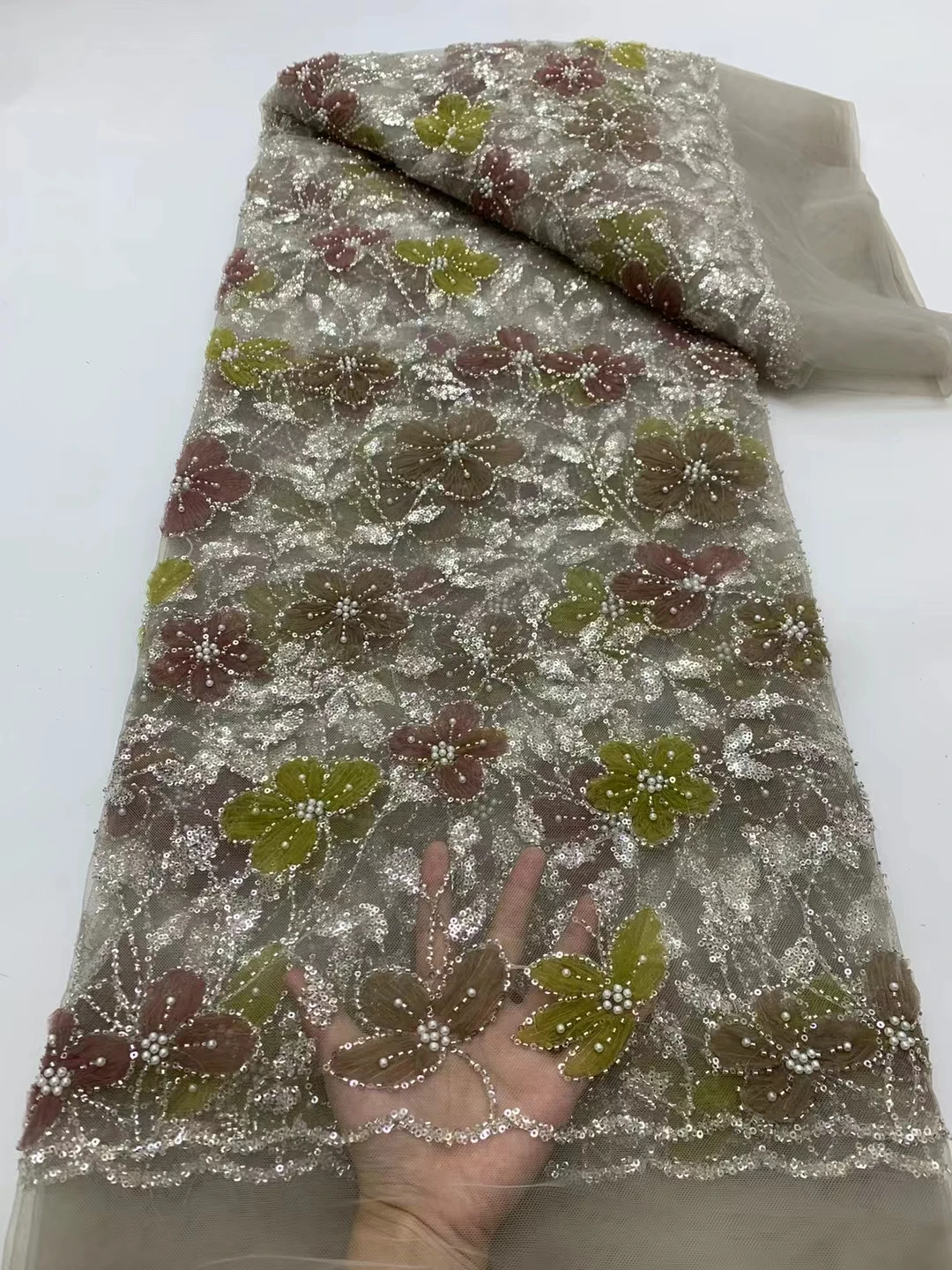 High-End-Fabric-French-Beauti-High-Quality-Handmade-Colorful-3D ...