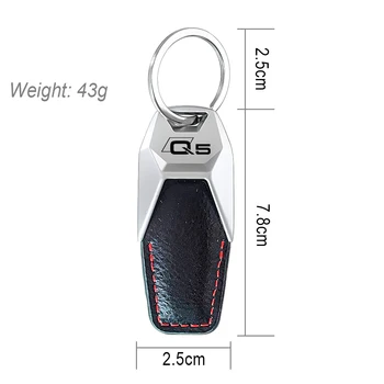 Zinc Alloy Leather Car Keychain Key Ring for Audi A4 A5 A6 A7 A1 A2 A3 ...