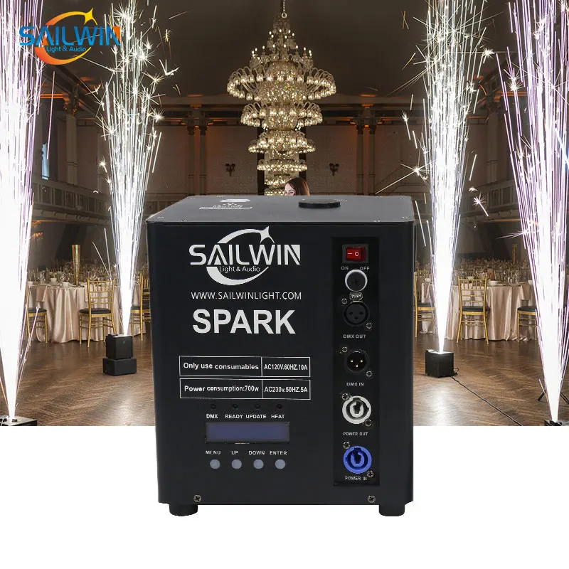 Popular Indoor Outdoor DMX512 Fireworks Sparkler 500W Small Cold Spark Fountain Machine for ...