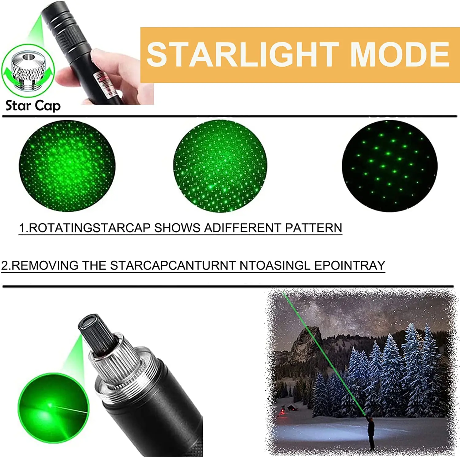 Green Laser Pointer Stars