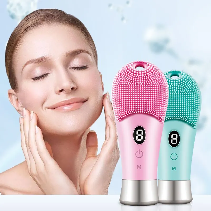 9-Gear-Electric-Ultrasonic-Skin-Sonic-Scrubber-Facial-Brush-Cleaner ...