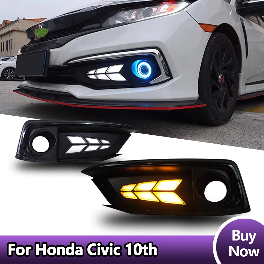 Auto Accessories Front Bumper Fog Lights For Honda Civic 10th Gen 2016 ...