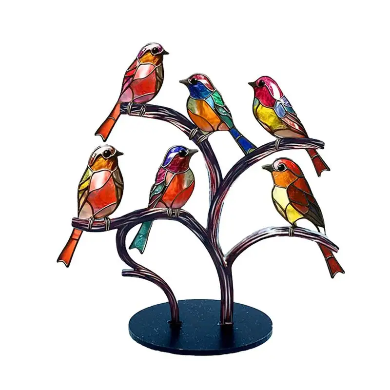 Colorful-Birds-Statue-Ornament-Double-Sided-Multicolor-Birds-Craft ...