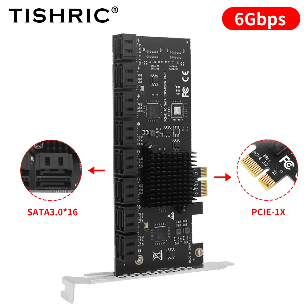 PCIE Sata Controller 1X To 2/6/10/16 Ports PCI Express Multiplier PCI E ...