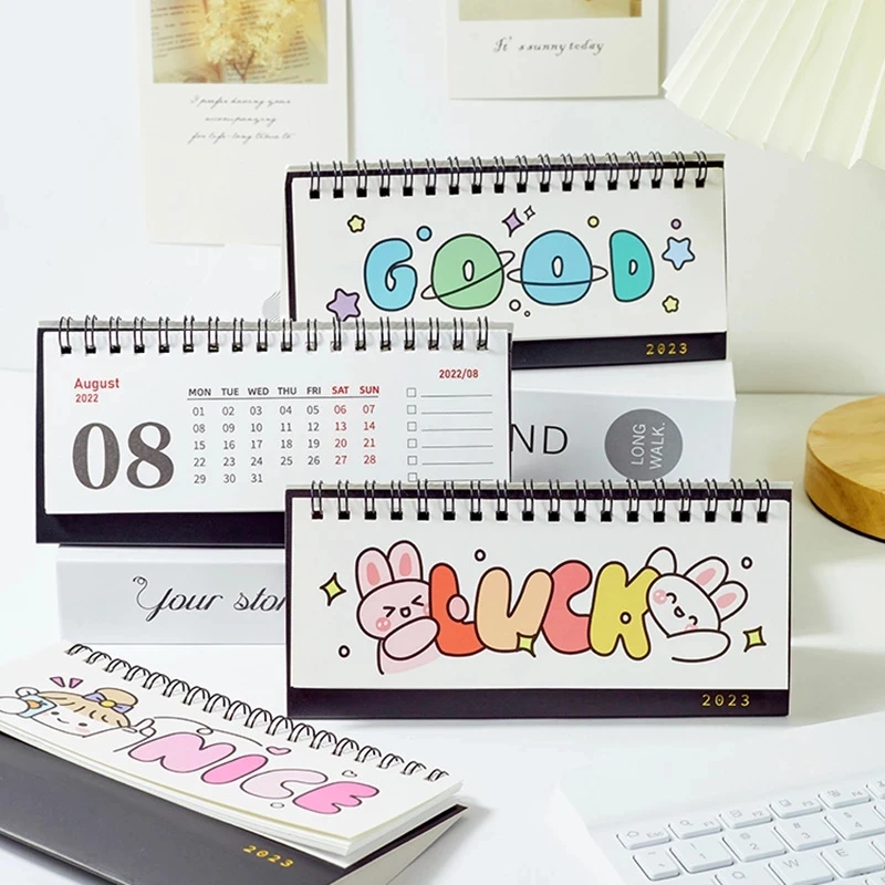 1 Pc Cute Cartoon English Series Calendar 2023 Ins Style Desk Calendars ...
