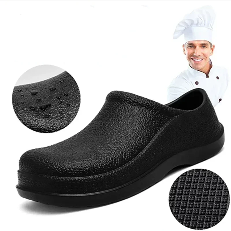 Oilproof Waterproof Men Chef Shoes Lightweight Casual Slippers Doctor ...