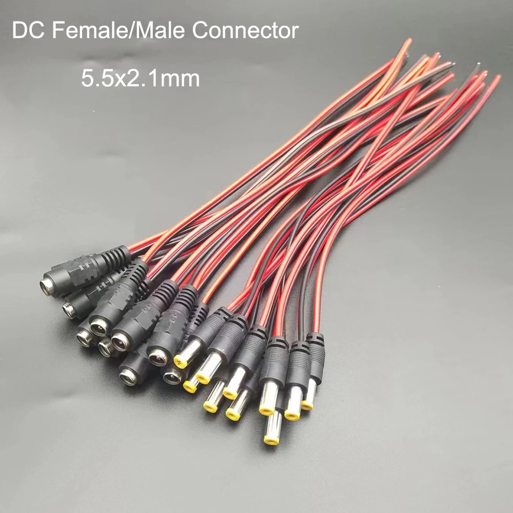 18 AWG 28cm Male Female jack cable adapter plug power supply 5.5 * 2 ...