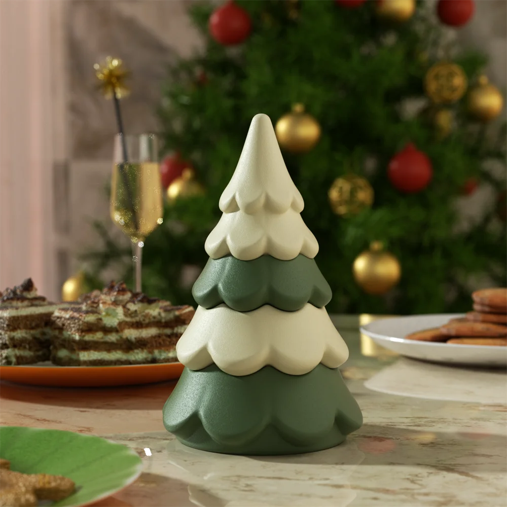 Stacking Christmas Tree Candle Jar Silicone Molds for Gypsum Handmade ...