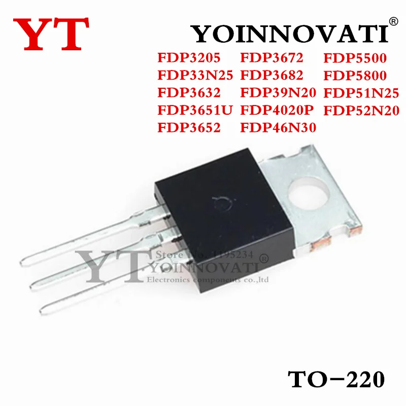 10PCS FDP3205 FDP33N25 FDP3632 FDP3651U FDP3652 FDP3672 FDP3682 ...