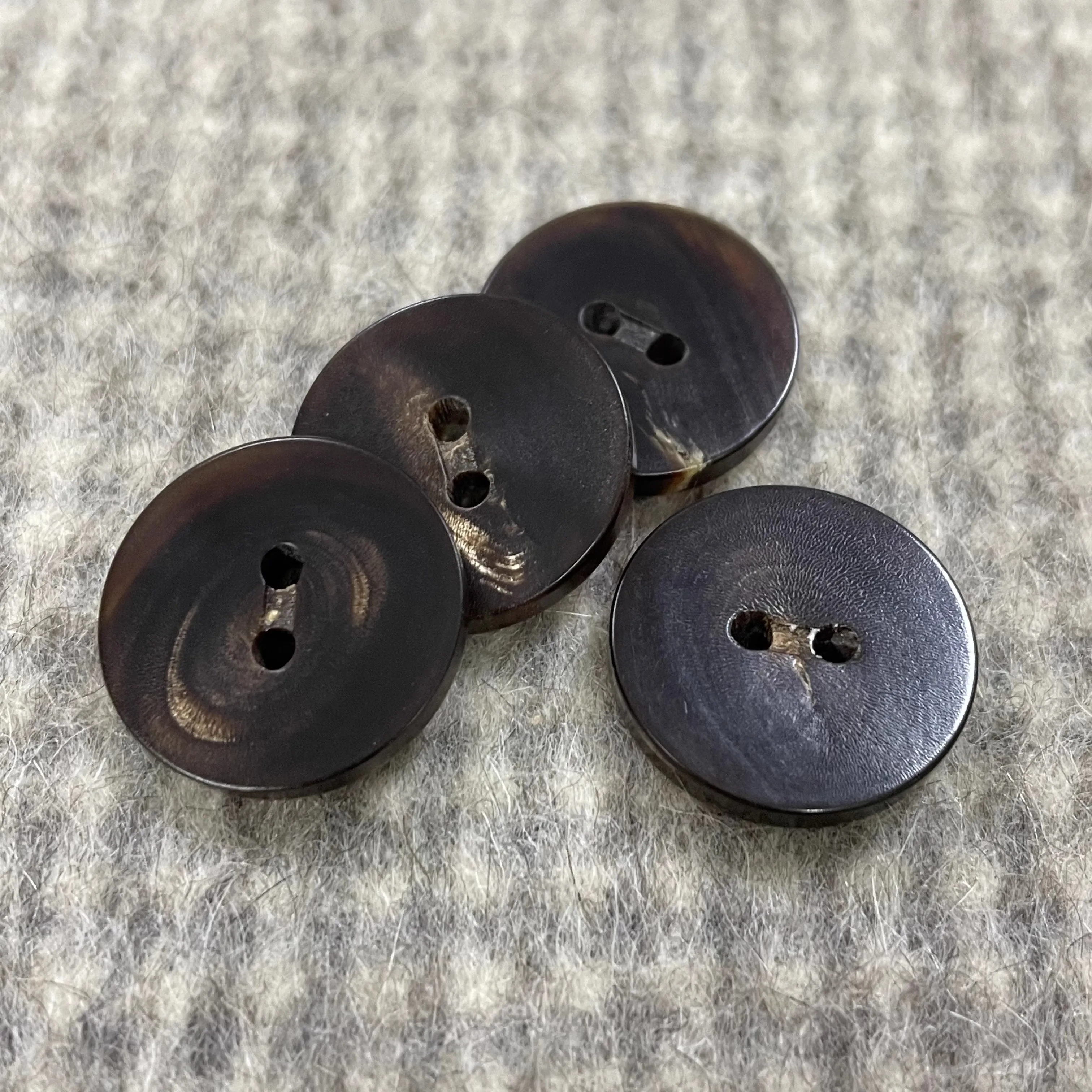 Free-shipping-20pcs-lot-New-flat-two-hole-horn-button-brown-black-real ...