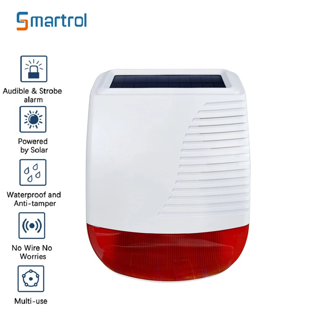 Smartrol-Solar-Energy-Wireless-Sound-Light-Alarm-433MHz-110dB-High ...