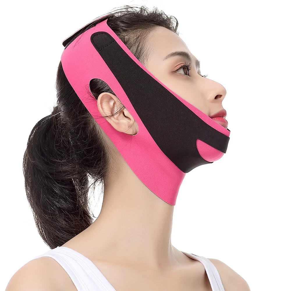 Face Slimming Bandage V Line Facial Shaper Elastic Double Chin Remover ...