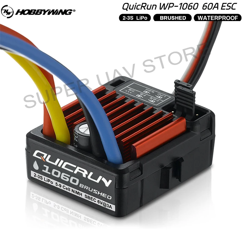 Original-HobbyWing-QuicRun-1060-60A-Brushed-Electronic-Speed-Controller ...