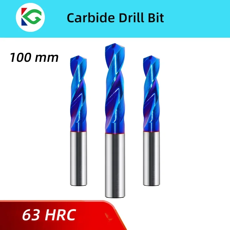 Carbide Drill Bits Length 100mm Hard Metal Drills blue 63 HRC Tungsten ...